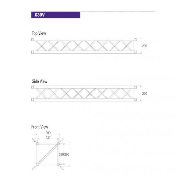 Prolyte X30V Square Truss 1m at Gear4music