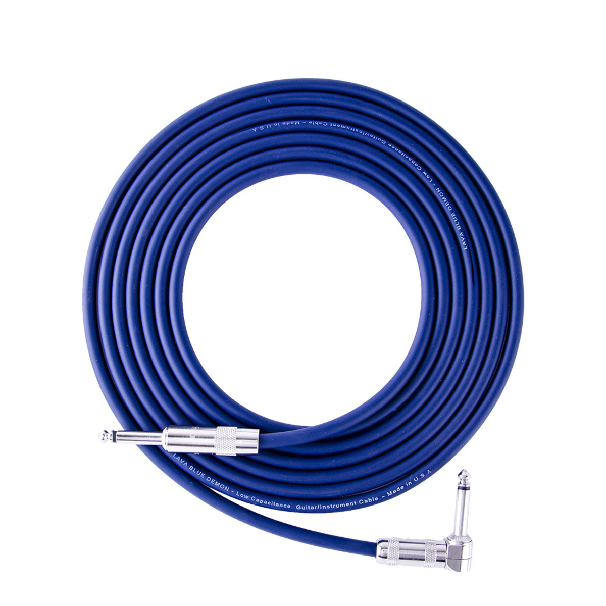Lava Cable Blue Demon Angled Instrument Cable 30ft, Blue at Gear4music
