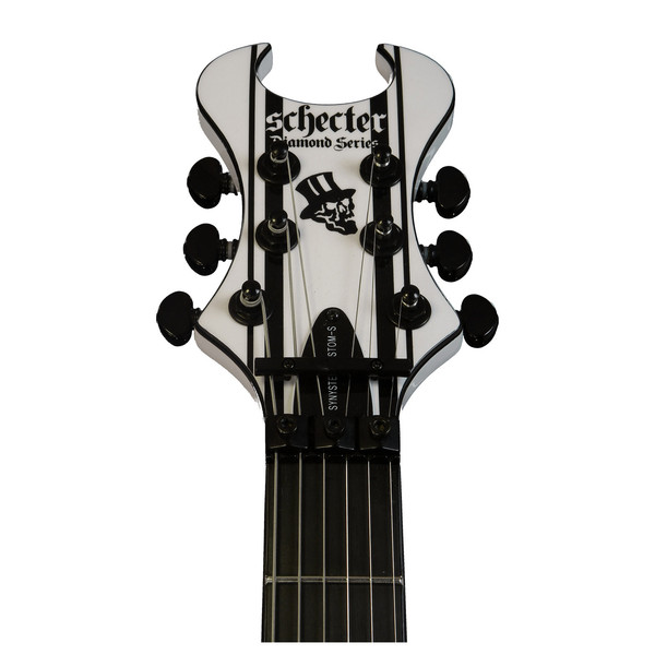 Schecter Synyster Custom-S Electric Guitar, White with Black Stripes at ...