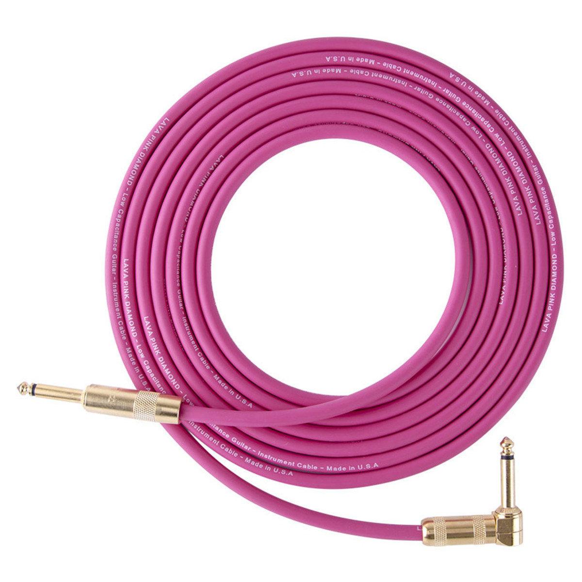 DISC Lava Cable Pink Diamond Angled Instrument Cable 30ft, Pink ...