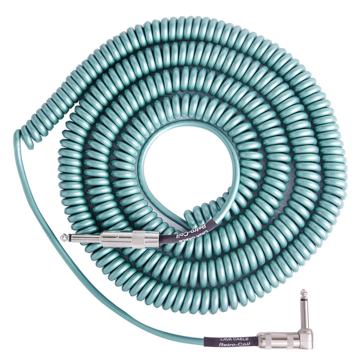 Lava Cable Retro Coil Angled Instrument Cable 20ft, Metallic Green at ...