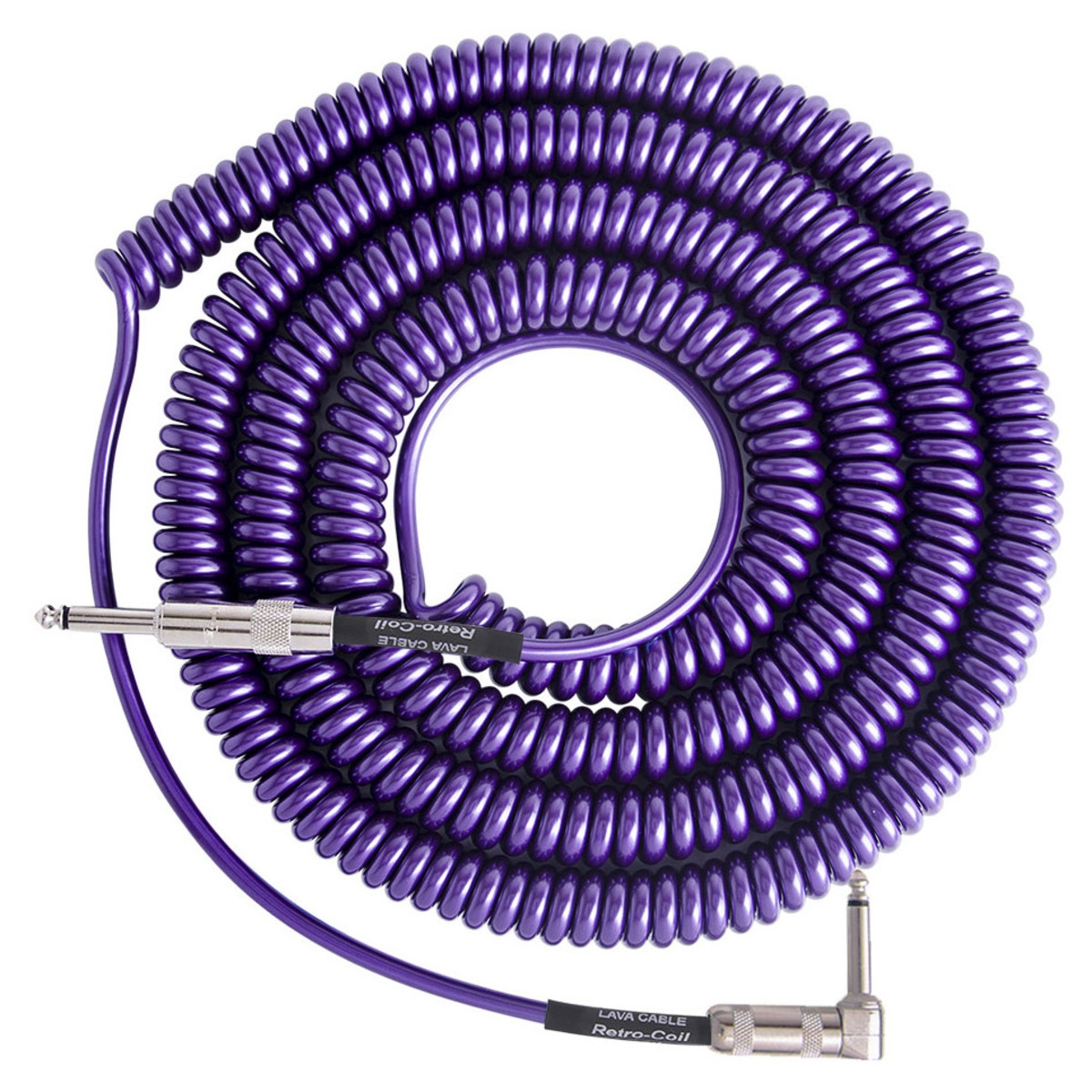 Lava Cable Retro Coil Angled Instrument Cable 20ft, Purple at Gear4music