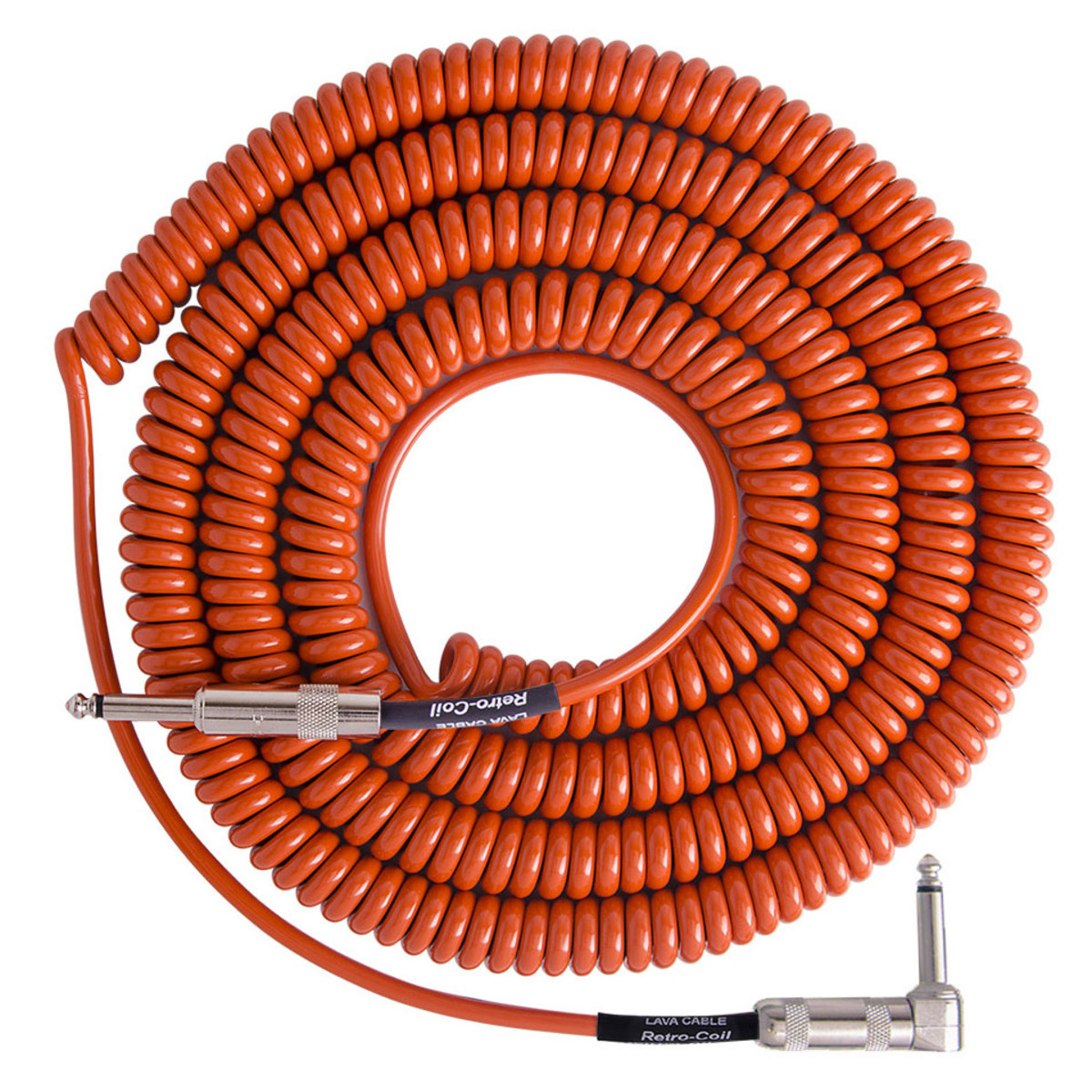 DISC Lava Cable Retro Coil Angled Instrument Cable 20ft, Orange at ...