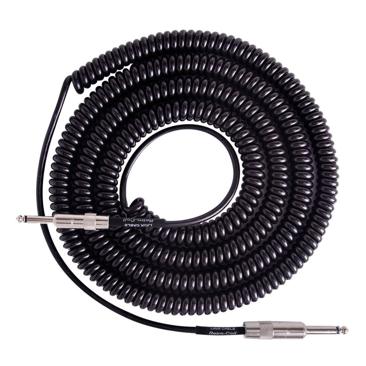 DISC Lava Cable Retro Coil Instrument Cable 20ft, Black at Gear4music