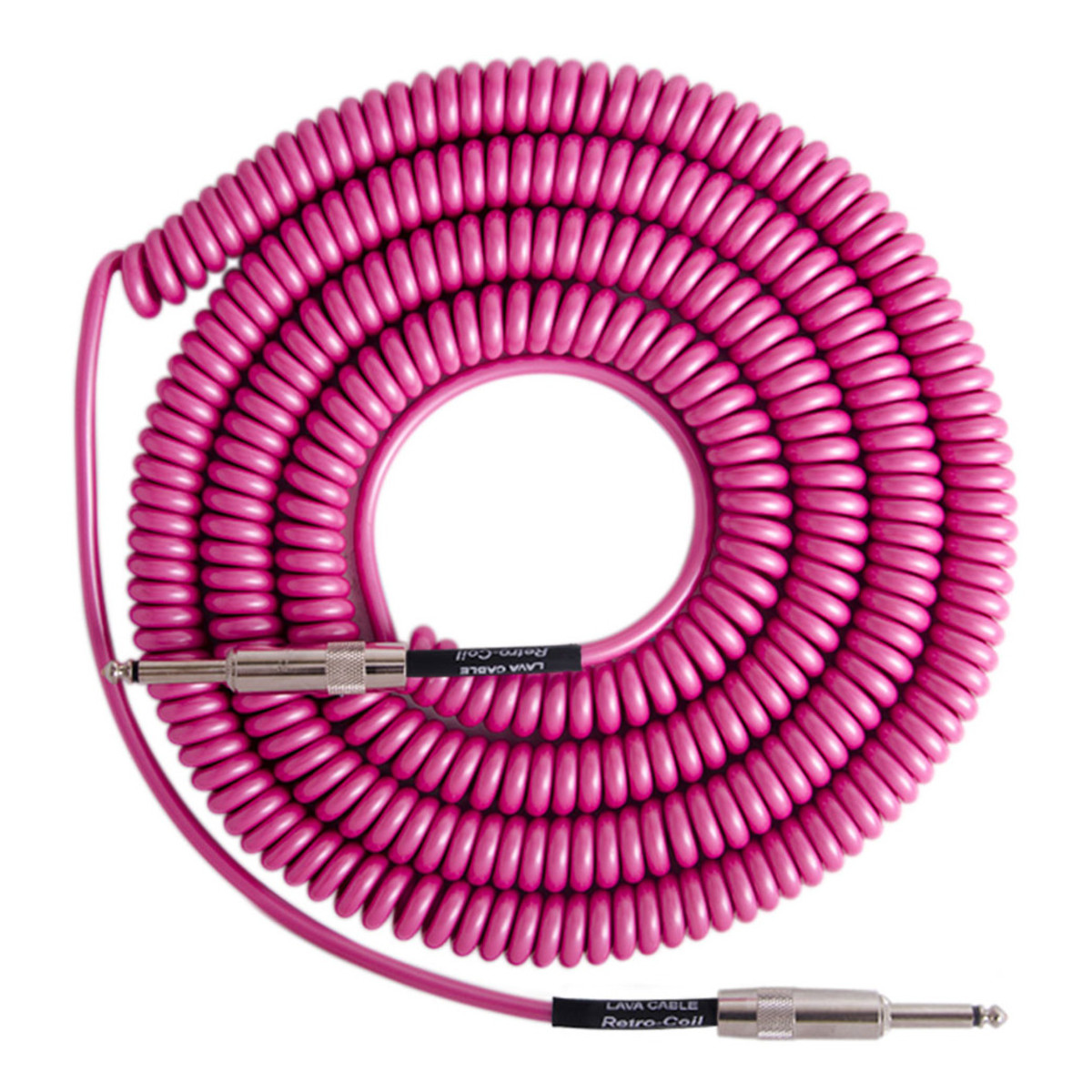 DISC Lava Cable Retro Coil Instrument Cable 20ft, Hot Pink at Gear4music