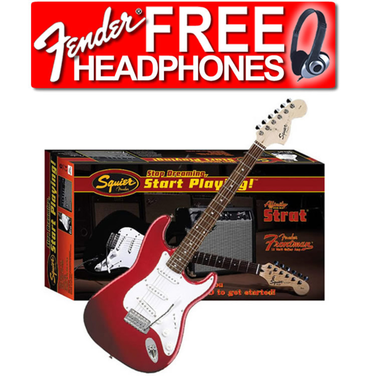 Squier By Fender Affinity Strat + Frontman Amp Pack Red at Gear4music