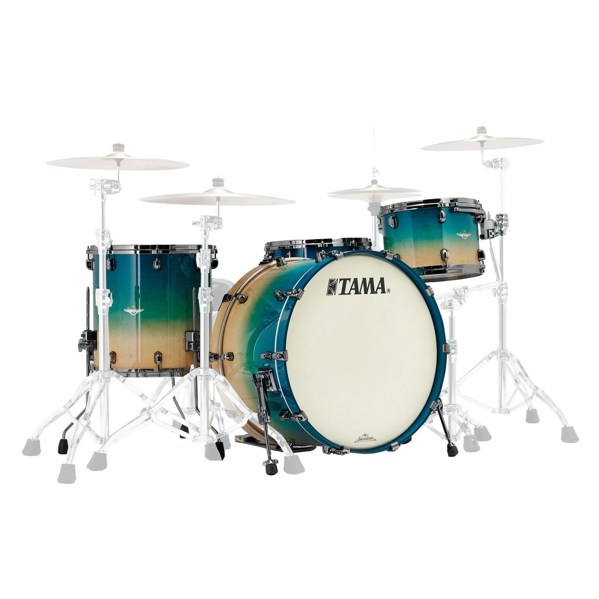 Tama Starclassic Maple 24'' Shell Pack, Figured Caribbean Blue Fade at ...