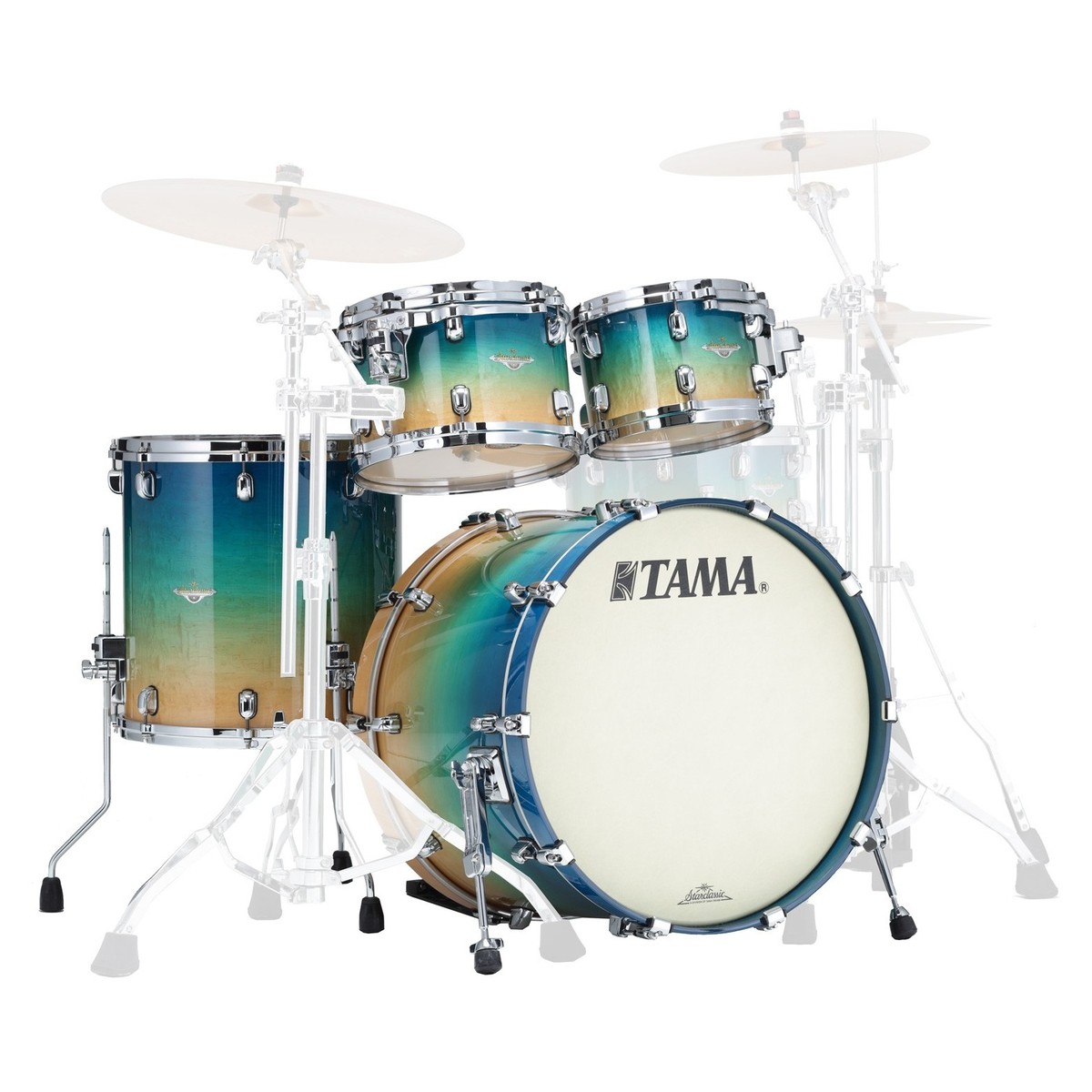 Tama Starclassic Maple 22'' 4pc Shell Pack, Caribbean Blue Fade at ...