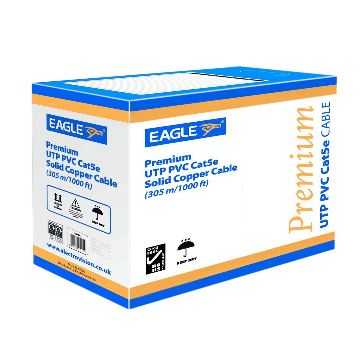 DISC Eagle Premium UTP PVC Solid Copper Network Cable, 305m at Gear4music