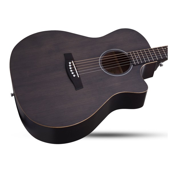 DISC Schecter Deluxe Acoustic, Satin See Thru Black na Gear4Music.com