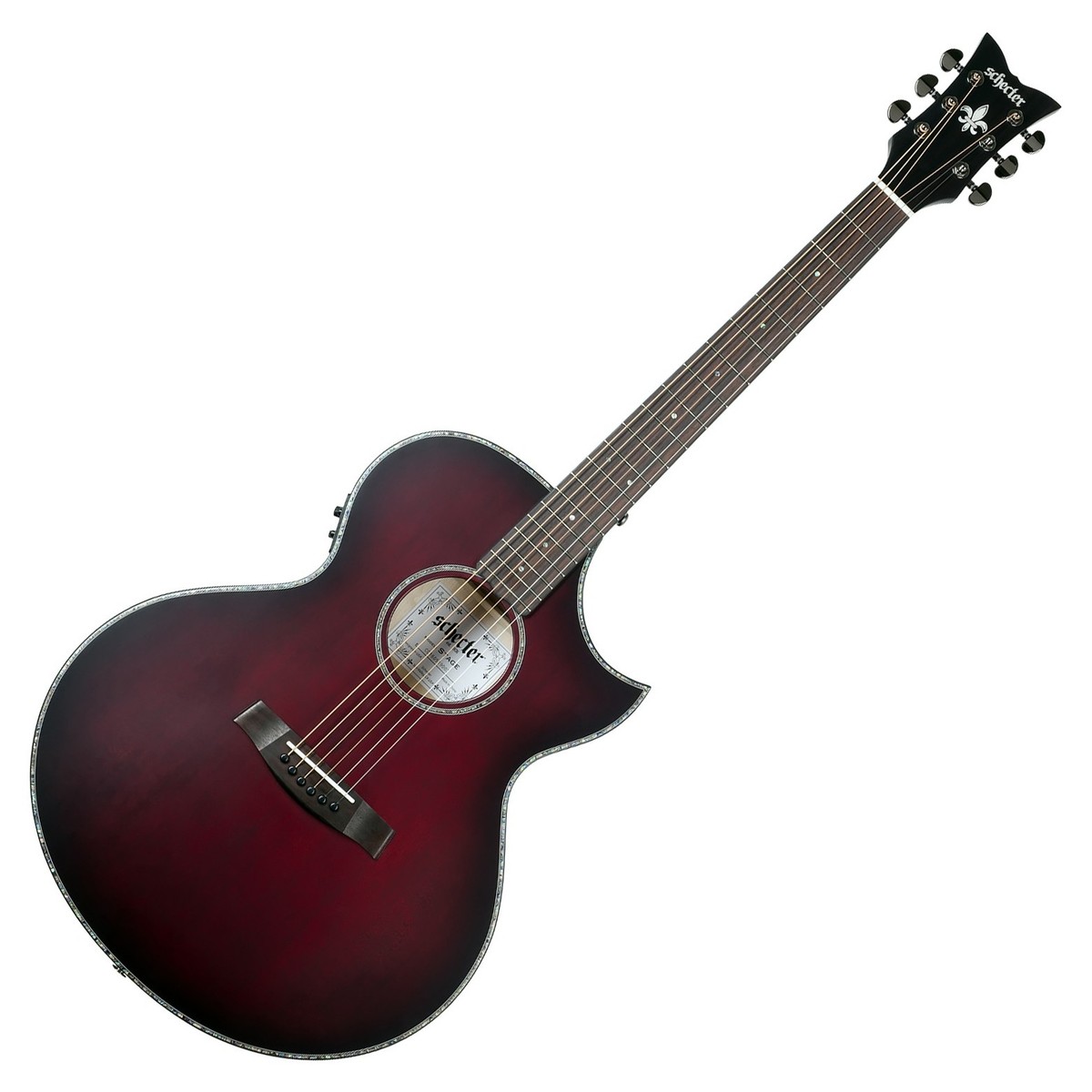 Schecter Orleans Stage Acoustic Guitar, Vampyre Red Burst Satin at ...