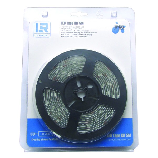 DISC LR Technology LED Tape Light Kit 5M, RGB at Gear4music