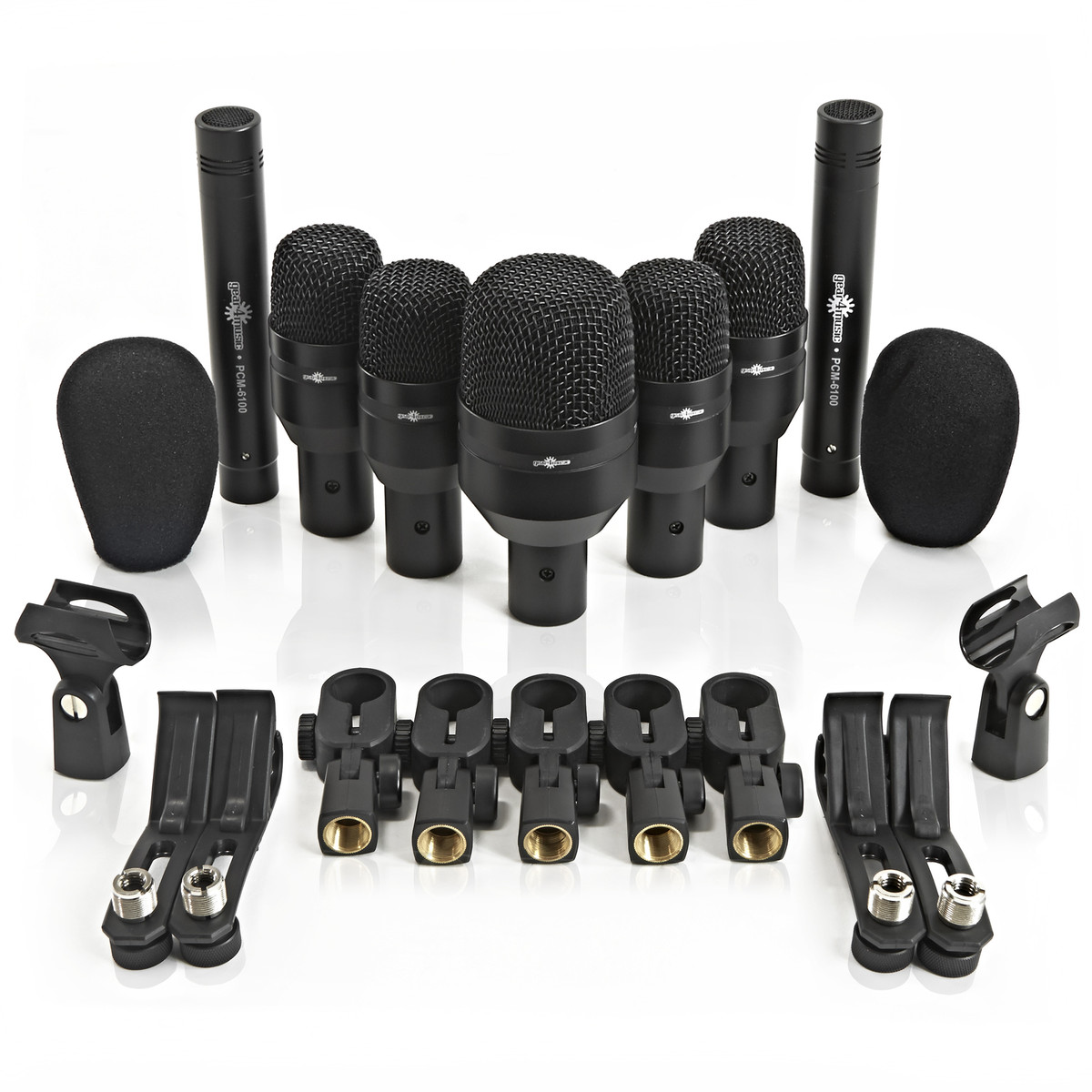 7 Piece Drum Mic Set with Carry Case by Gear4music - Nearly New at ...