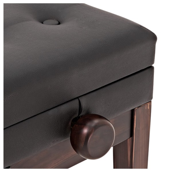 Deluxe Piano Stool with Storage by Gear4music, RW at Gear4music