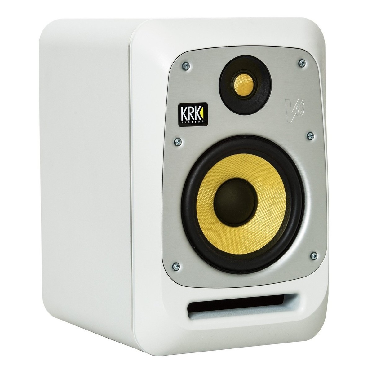 KRK V6S4 Studio Monitor, White (Pair) With Stands at Gear4music