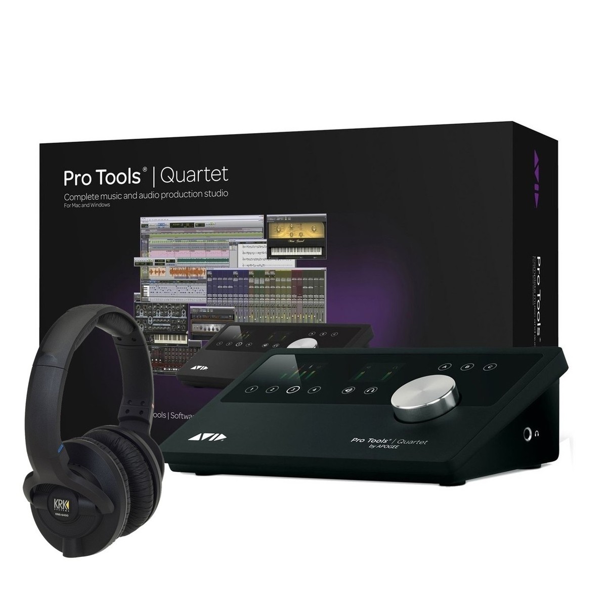 DISC Avid Pro Tools Quartet with KRK KNS 6400 Headphones | Gear4music