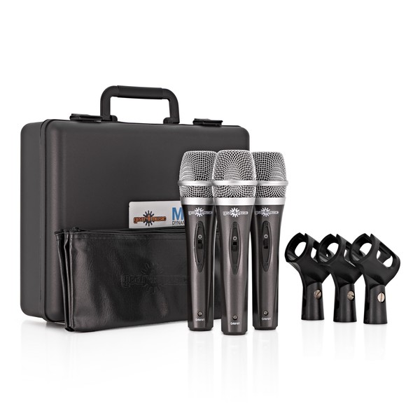 3 Piece Microphone Stage Pack by Gear4music at Gear4music