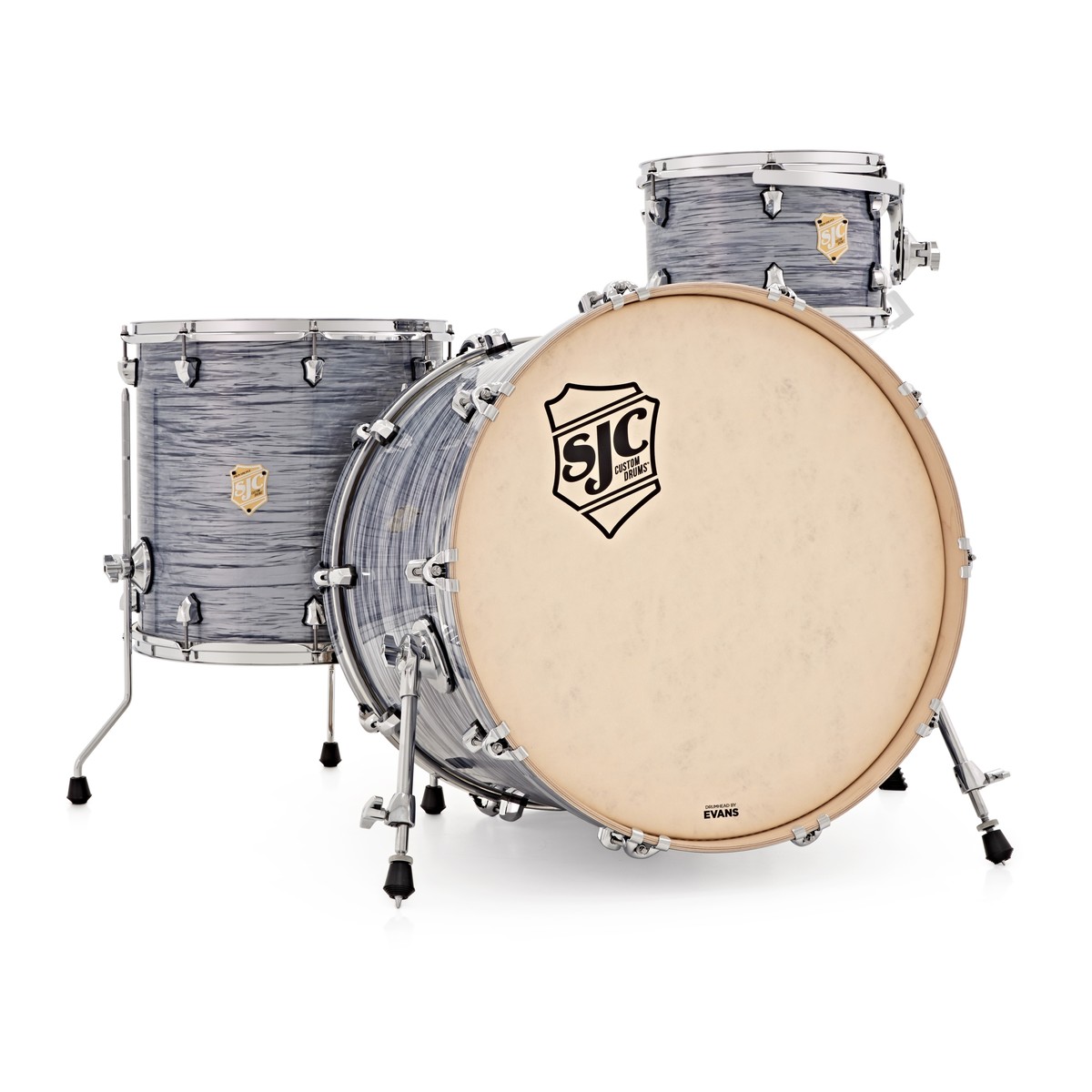 SJC Drums Providence 22" Kit di 3 fusti, Silver Ripple - Quasi nuovo ...