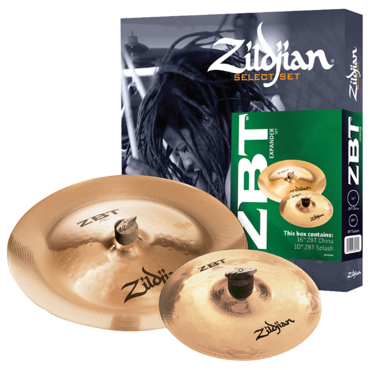 DISC Zildjian ZBT 2 Select Pack 10" ZBT Splash, 16" ZBT China | Gear4music