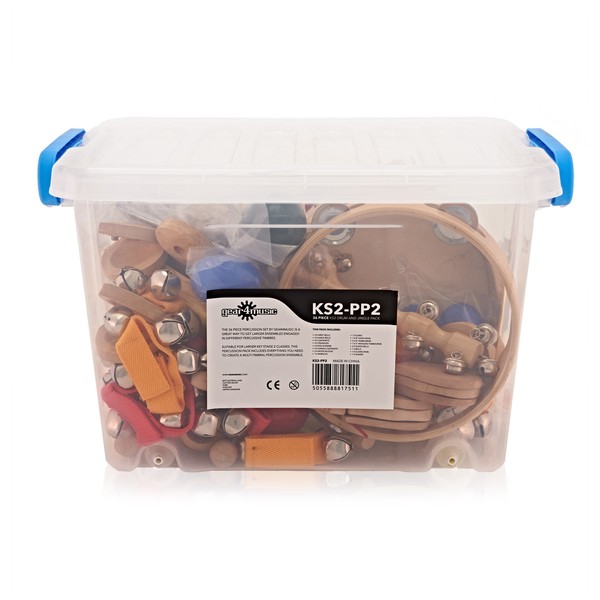 36pc KS2 Drum and Jingle Classroom Percussion Set by Gear4music at ...