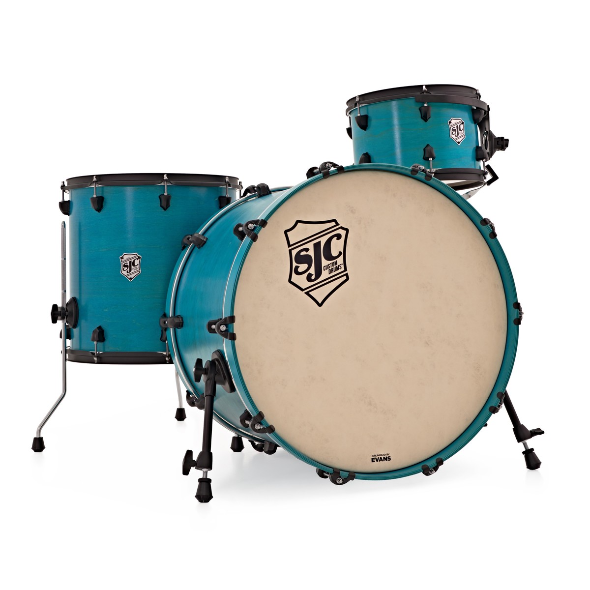 DISC SJC Drums Tour 22'' 3 Piece Shell Pack, Limited Edition Teal Stain ...