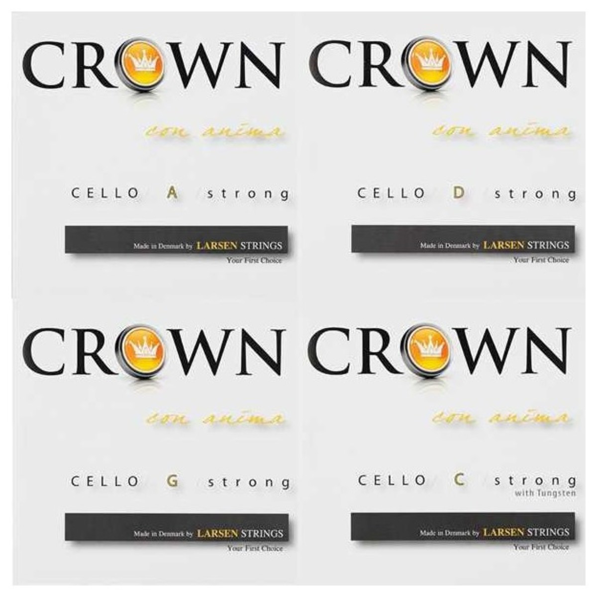 DISC Larsen Crown Forte Cello String Set at Gear4music