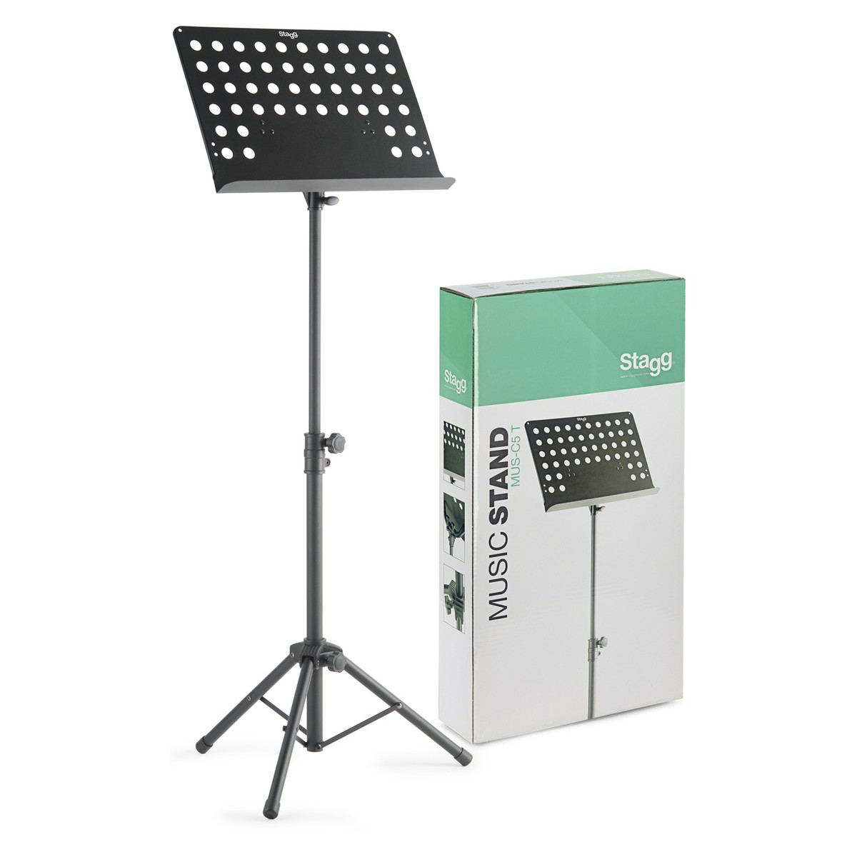 Stagg MUS-C5 T Orchestral Music Stand, Black - Nearly New | Gear4music