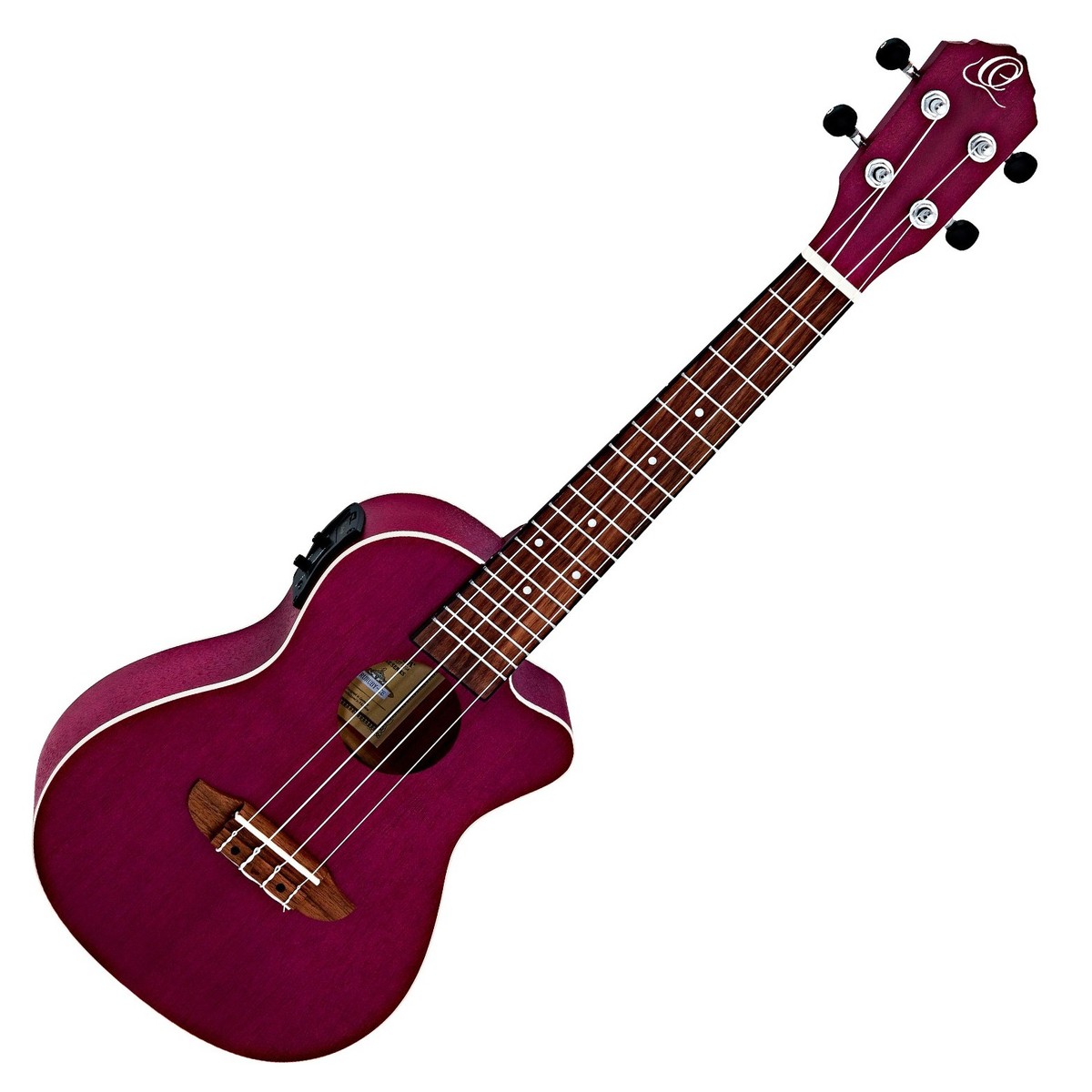 Ortega RURUBY Electro Acoustic Concert Ukulele, Raspberry Red at Gear4music