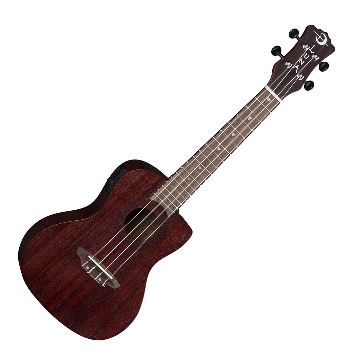 DISC Luna Vintage Mahogany Concert CAW Electro Ukulele, Red Satin at ...