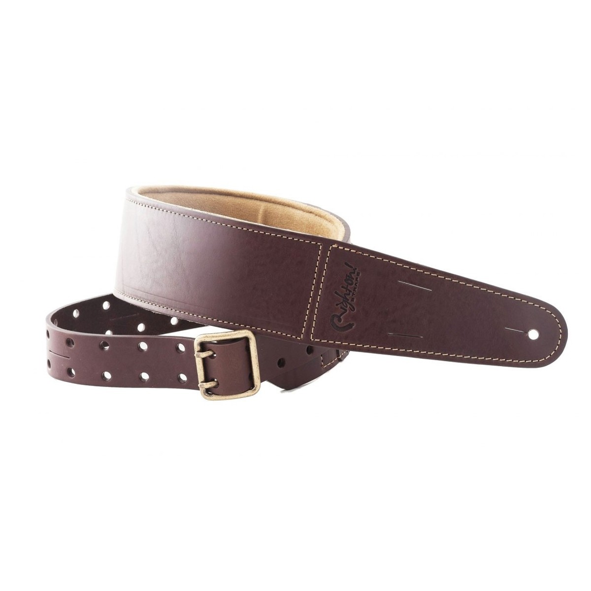 RightOn Straps Magic Backbeat Guitar Strap, Brown at Gear4music