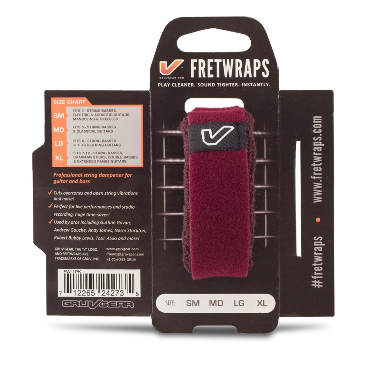 Gruv Gear Fretwraps 1pk Burgundy, Extra Large | Gear4music