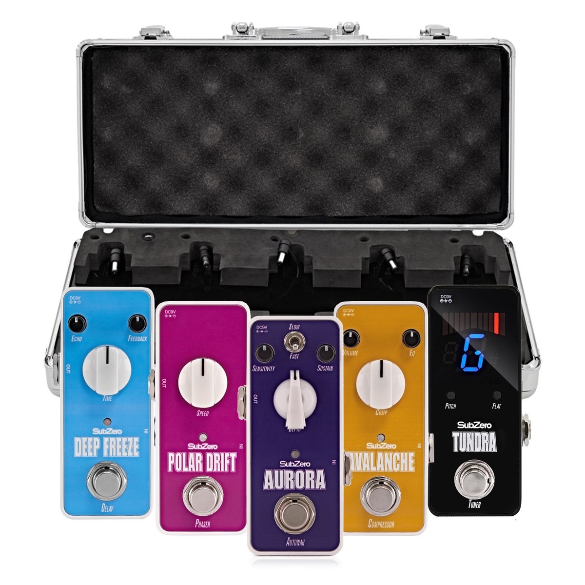SubZero Micro Guitar Pedal and Pedal Board - Funk Pack at Gear4music