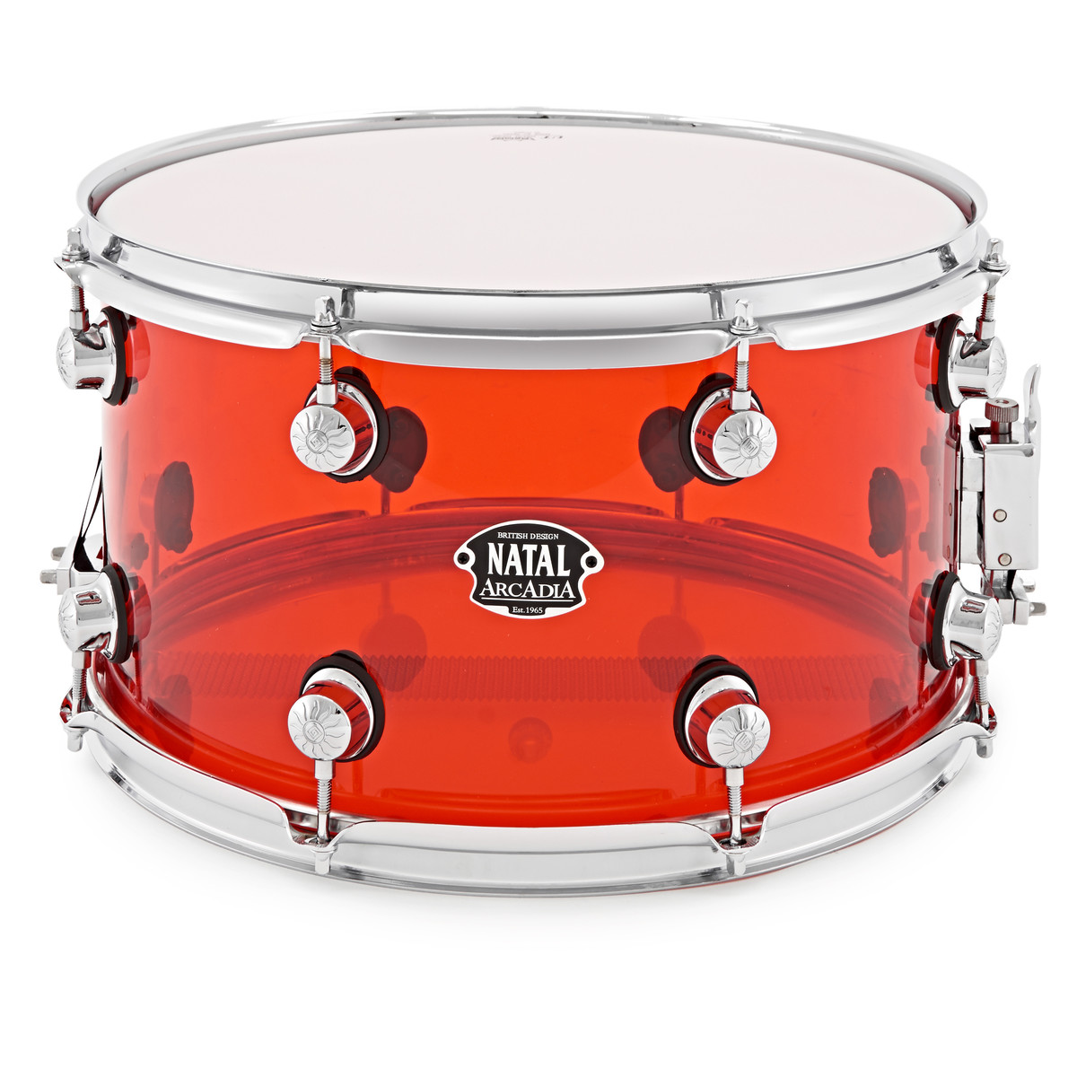 Natal Arcadia 14 x 8 Acrylic Snare, Transparent Red - Nearly New at ...