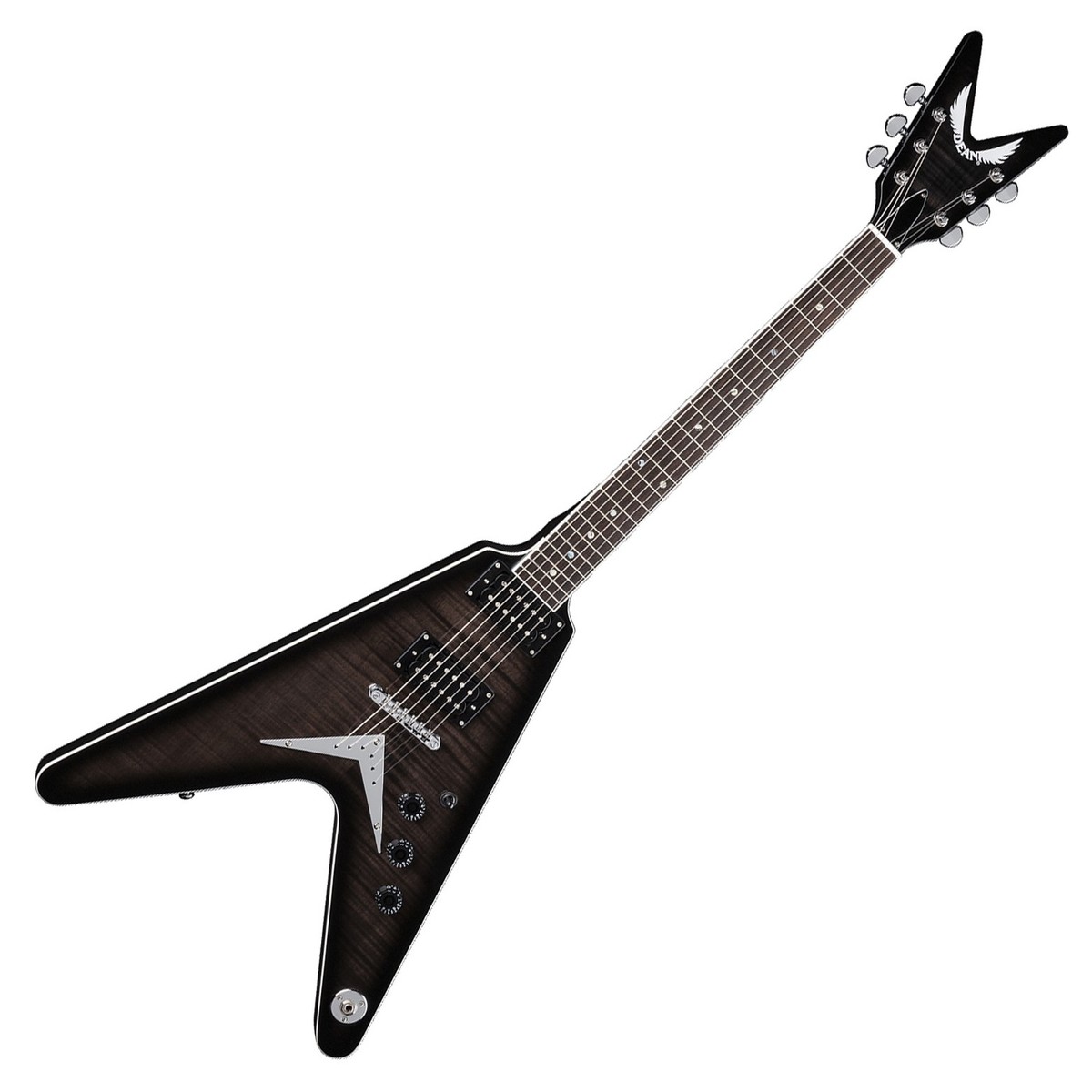 Dean V 79 Flame Top, Trans Black - Nearly New at Gear4music