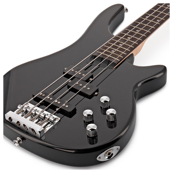 3/4 Chicago Bass Guitar + 15W Amp Pack, Black at Gear4music
