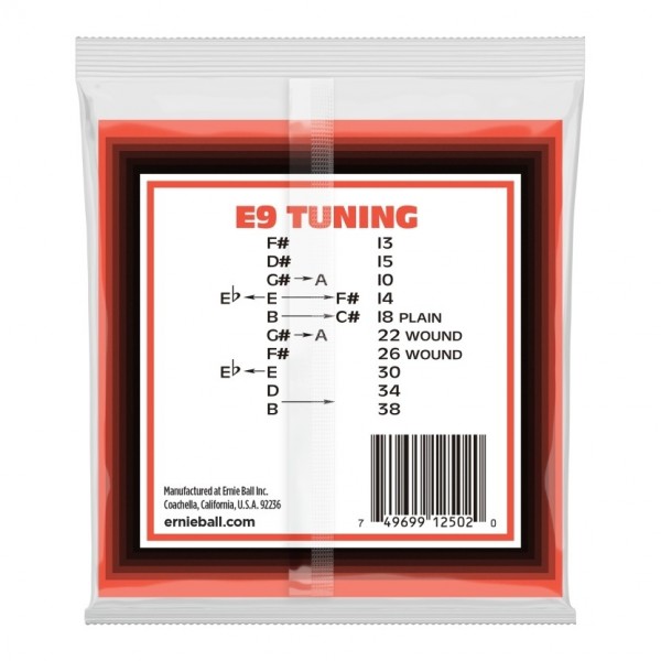 Ernie Ball 2502 Pedal Steel E9 Set 10 String, 13-38 | Gear4music