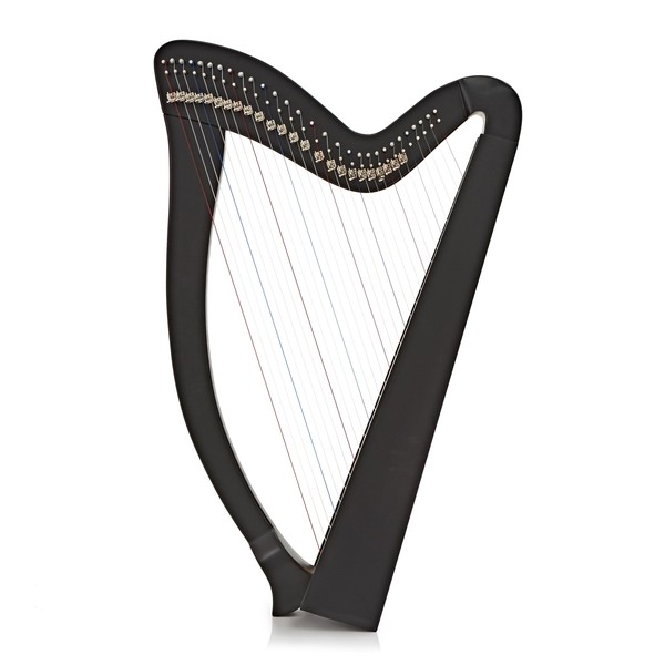 29 String Harp with Levers by Gear4music, Black at Gear4music