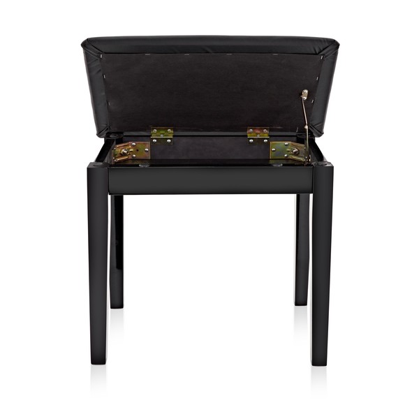 Piano Stool with Storage by Gear4music, Black at Gear4music