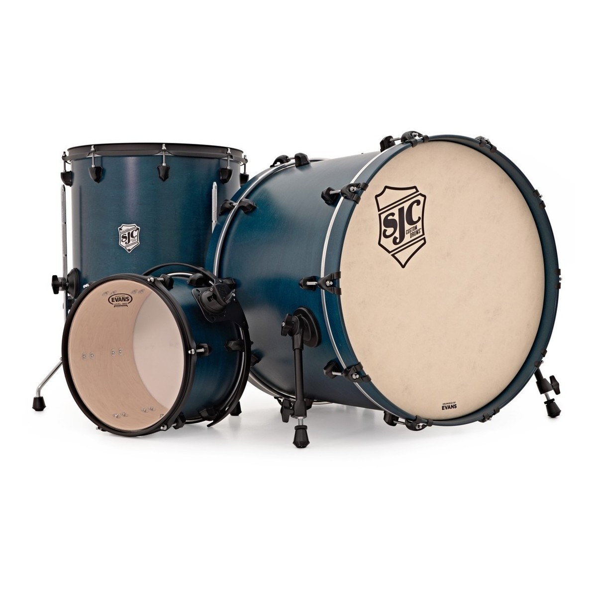 DISC SJC Drums Tour 22'' 3 Piece Shell Pack, Blue/Black HW - Pedal ...