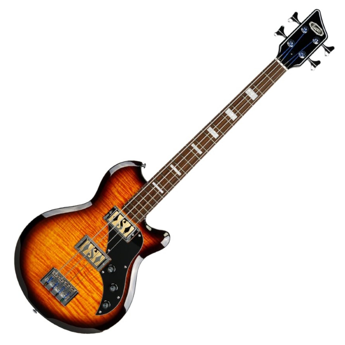 DISC Supro Huntington 2 Bass, Tobacco Sunburst Flame at Gear4music
