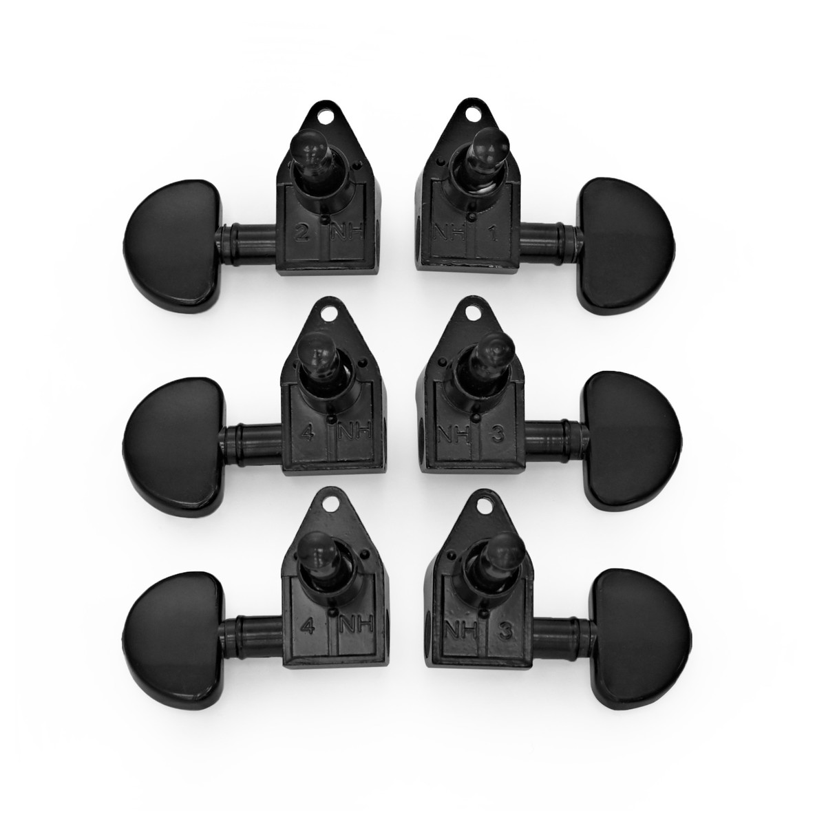 Guitarworks Tuning Machines, 3-A-Side Large Kidney Keys, Black at ...