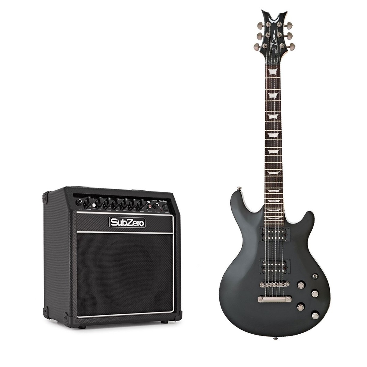 DISC Dean Icon X, Black w/ SubZero SA15 Amp na Gear4Music.com