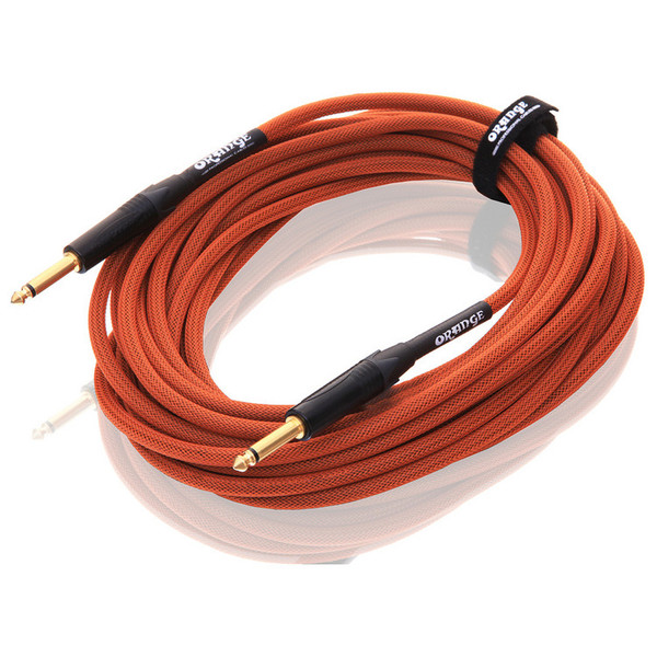 DISC Orange 30 ft Instrument Cable, Woven | Gear4music