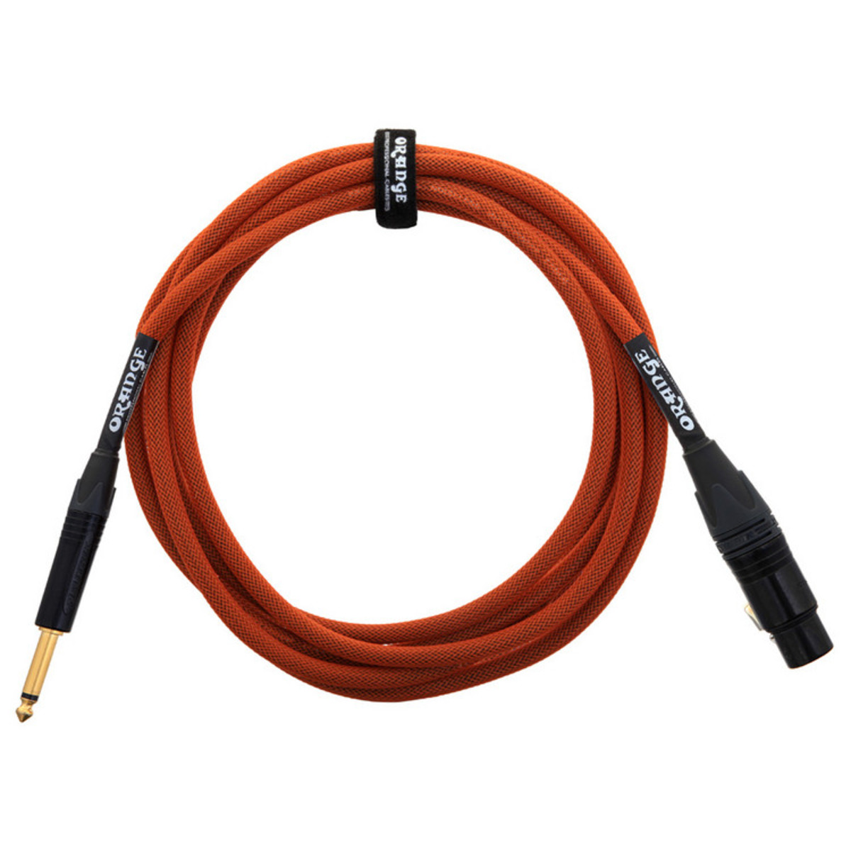 DISC Orange 10 ft Mic Jack/XLR Cable, Orange Woven | Gear4music