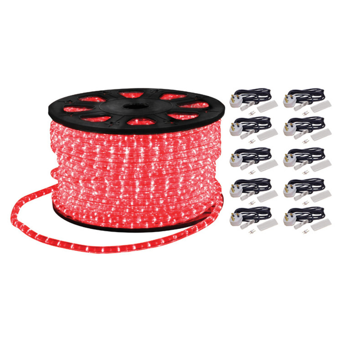 DISC Eagle Static Duralight Rope Light, 90m, Red at Gear4music