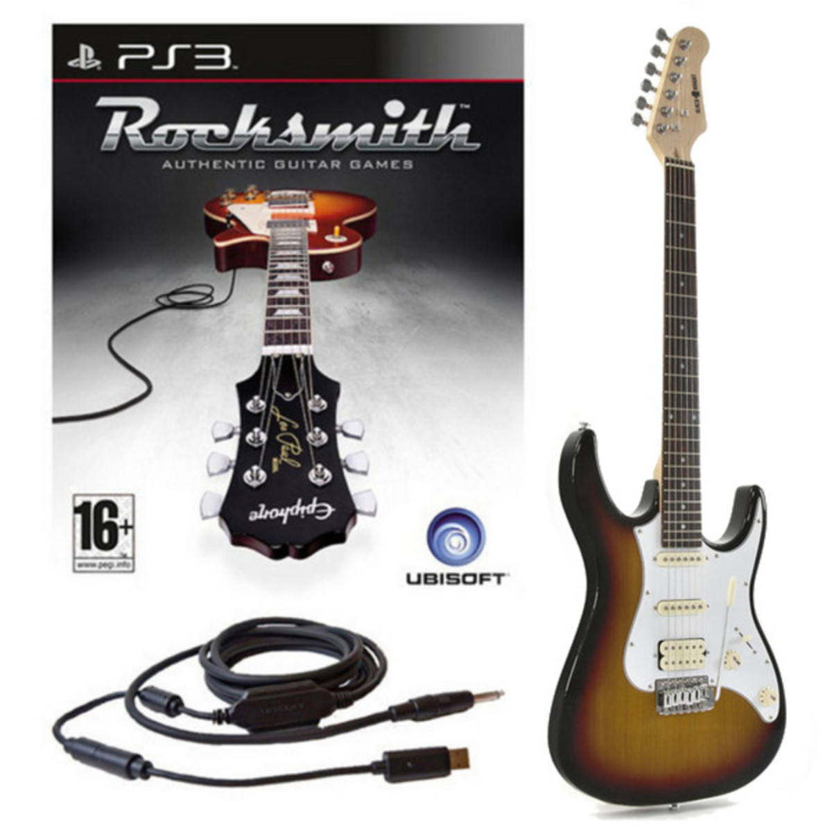 DISC Rocksmith (PS3) + Black Knight CST-20 Electric Guitar, Sunburst at ...