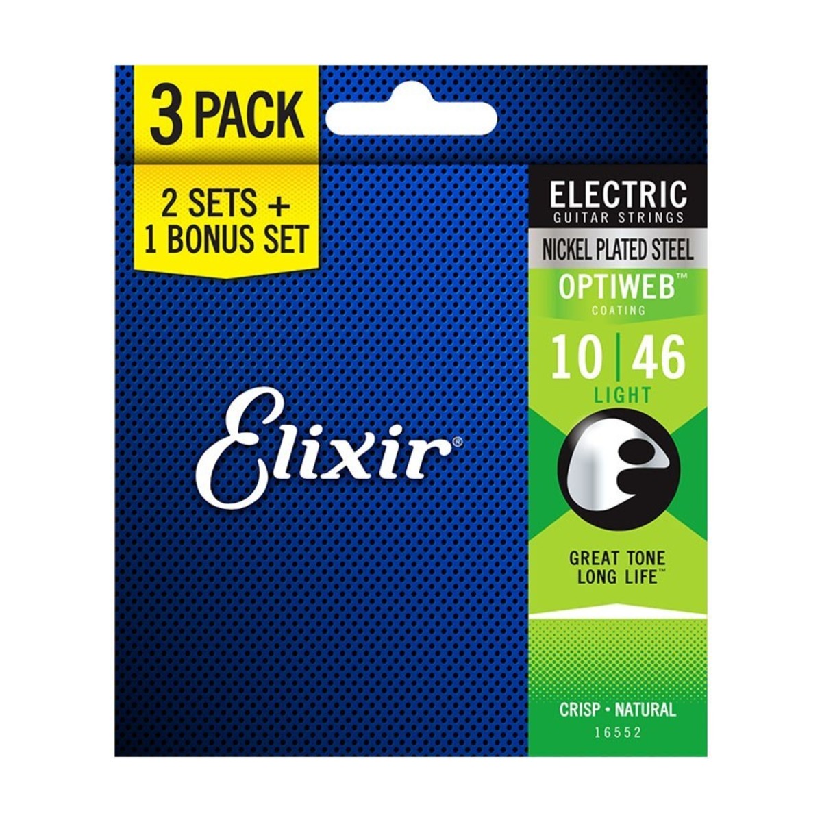 Elixir Electric Optiweb Guitar Strings 3 Pack, 10-46 at Gear4music