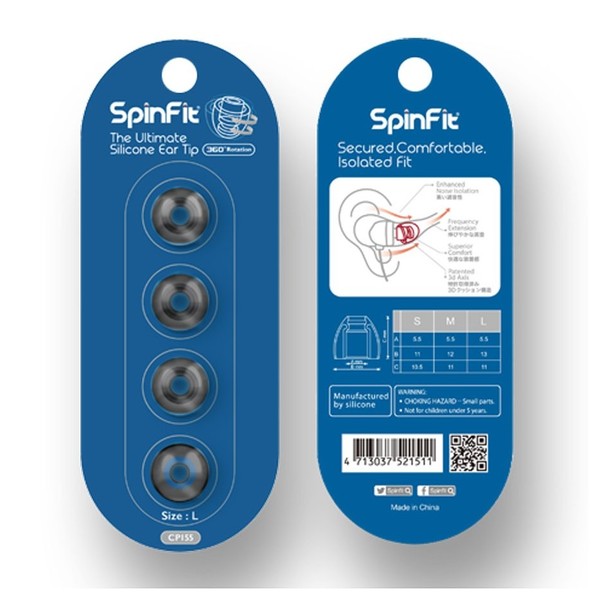 SpinFit CP155-L Silicone Eartips, Large at Gear4music