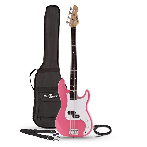 LA Bass Guitar by Gear4music, Pink at Gear4music