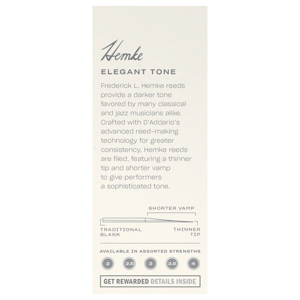 D'Addario Hemke Tenor Saxophone Reeds, 4 (5 Pack) at Gear4music